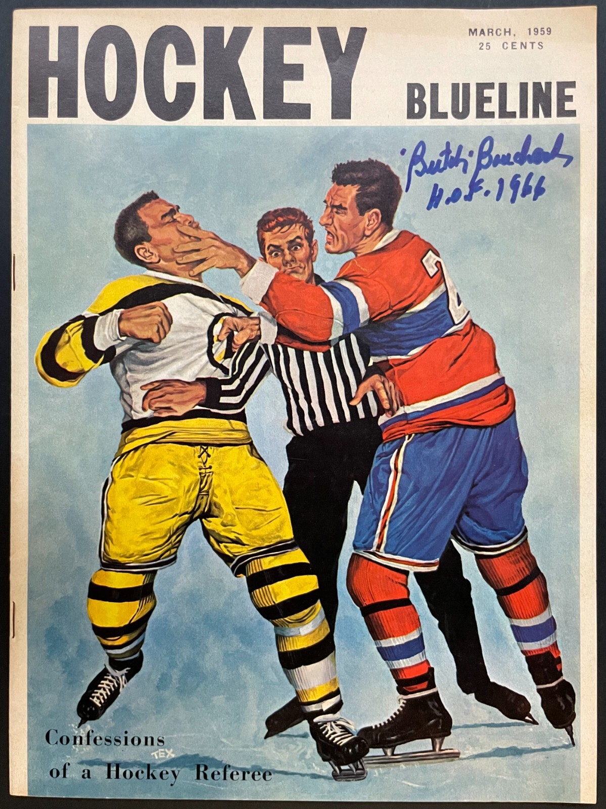 1959 Butch Bouchard Autographed Hockey Magazine Signed Montreal ...