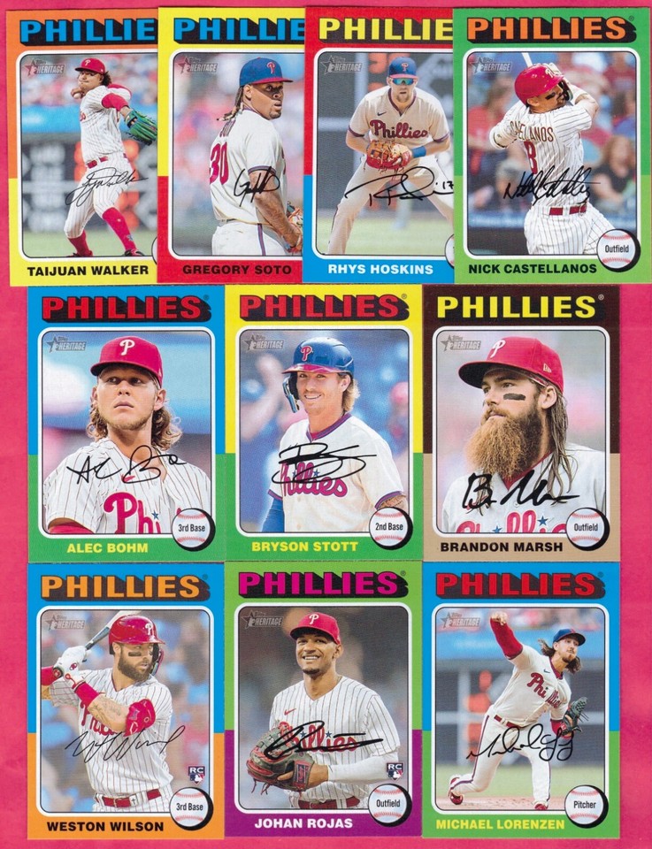 2024 Topps Heritage Philadelphia Phillies Team Set 19 cards Mike ...