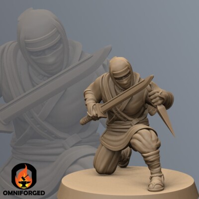 Samurai Miniature Mizuchi Ninja Mini Dungeons and Dragons Mini DnD 5e ...