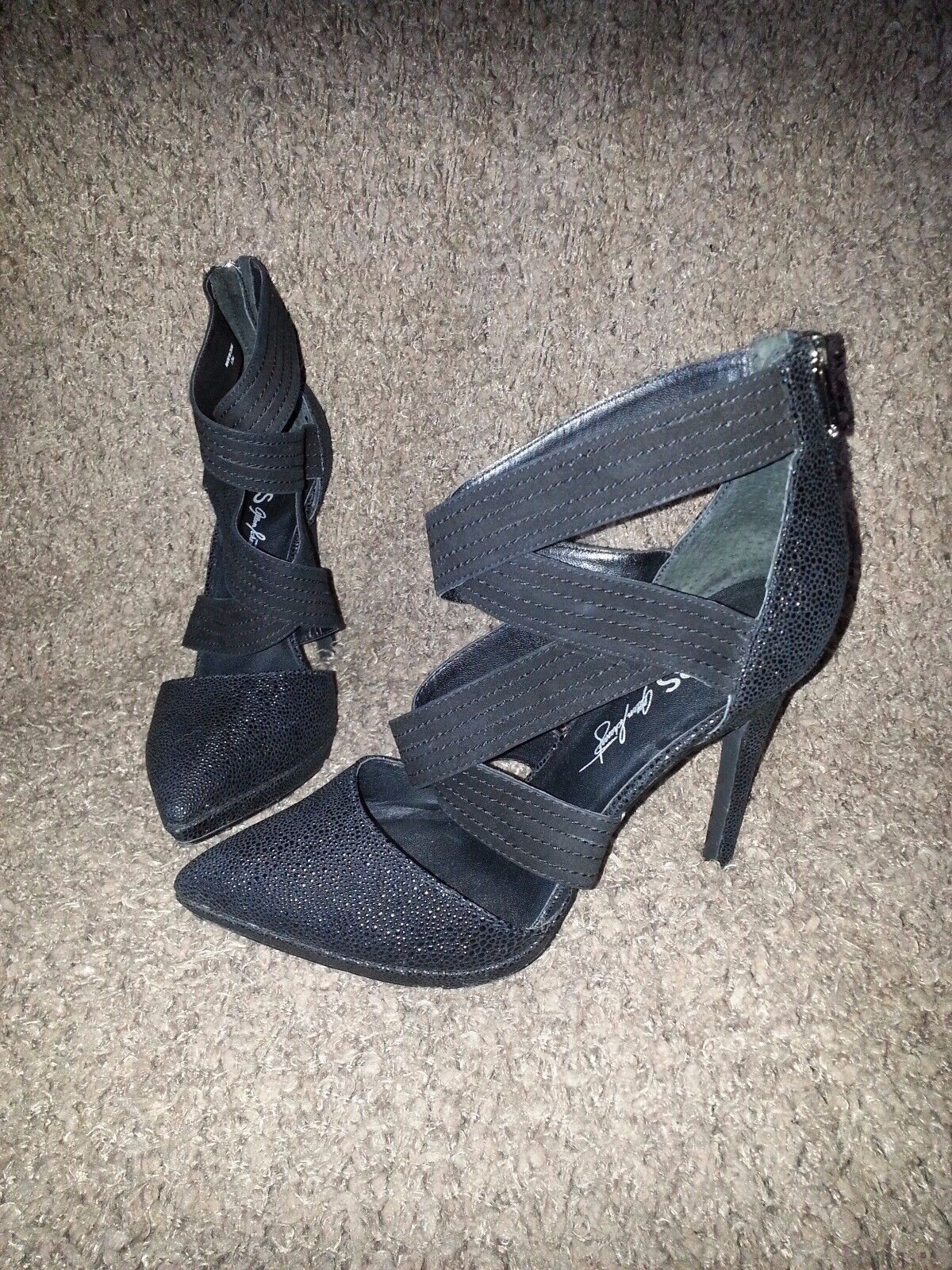 ABS-ALLEN SCHWARTZ-Letta-Black Stiletto Heels-Sexy Look!-Size 9.5M-Near ...