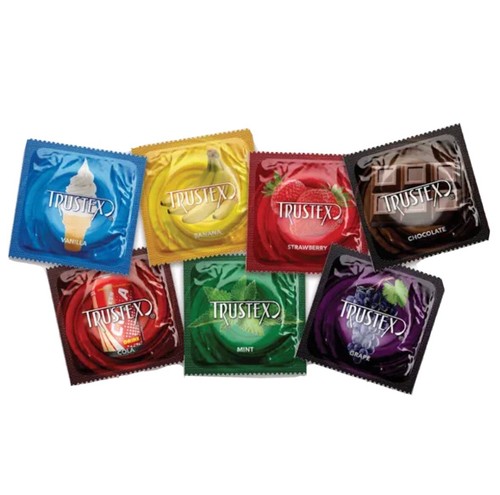 Trustex Assorted Flavored Lubricated Condoms - All 7 Flavors - 50 paxk ...
