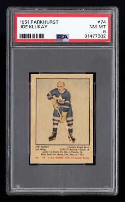 1951 Parkhurst #74 Joe Klukay Rookie Card PSA 8 NM-MT | eBay