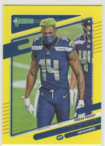 2021 Panini Donruss DK Metcalf Yellow Press Proof | eBay