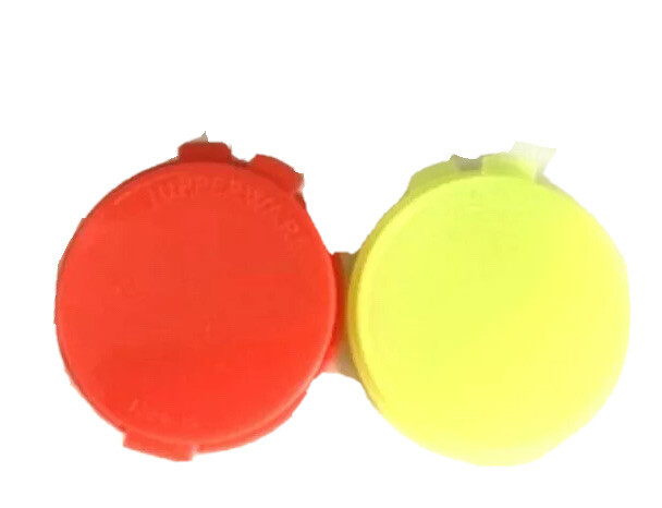 TUPPERWARE ROUND FLAT CLAMSHELL PILL KEEPER SET 6 pc COMPACT POCKET ...