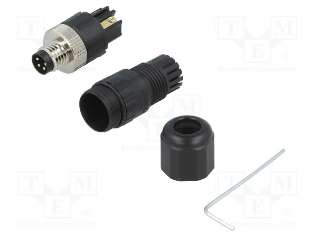 Connector: M8 for cables PIN: 4 straight male 3A PB-M8A-04P-MM-001-0 | eBay