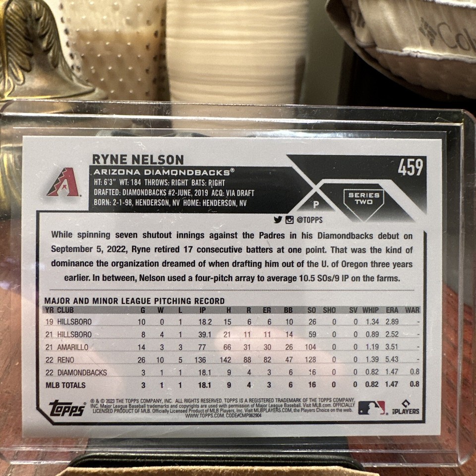 2023 Topps Series 2 Rainbow Foil Ryne Nelson #459 Diamondbacks Rookie ...
