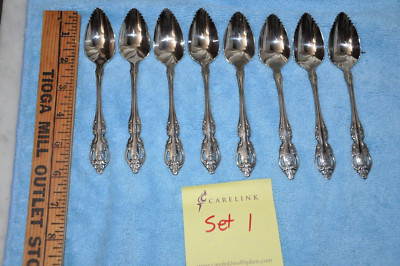 Set of 8 Oneida Community Stainless Brahms Grapefruit Serrated Spoons ...