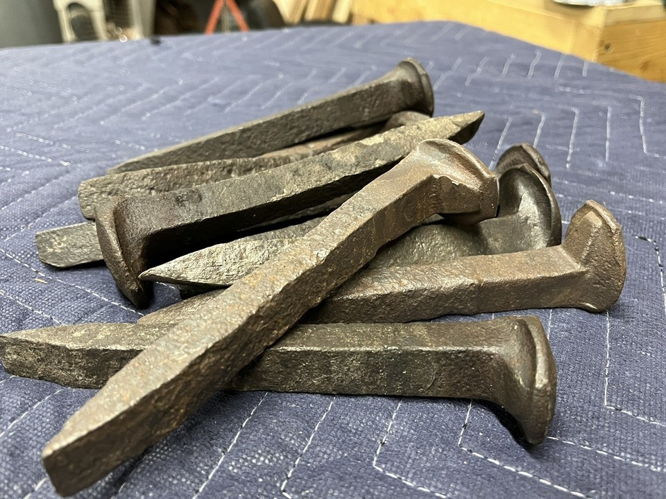 Lot of 10 Railroad Spikes Crafting and Blacksmith Forging | eBay
