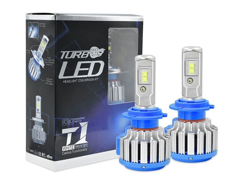 2x T1 9006 HB4 Turbo LED Headlight 70W T1 Light Bulb 6000K Canbus Head ...