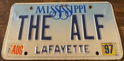 THE ALF Vanity License Plate 1980s TV Show Alien Wiseguy | eBay