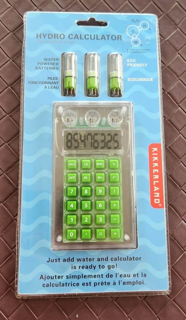 NEW Kikkerland Hydro Calculator Eco Friendly Uses Water NIP Sealed Math ...