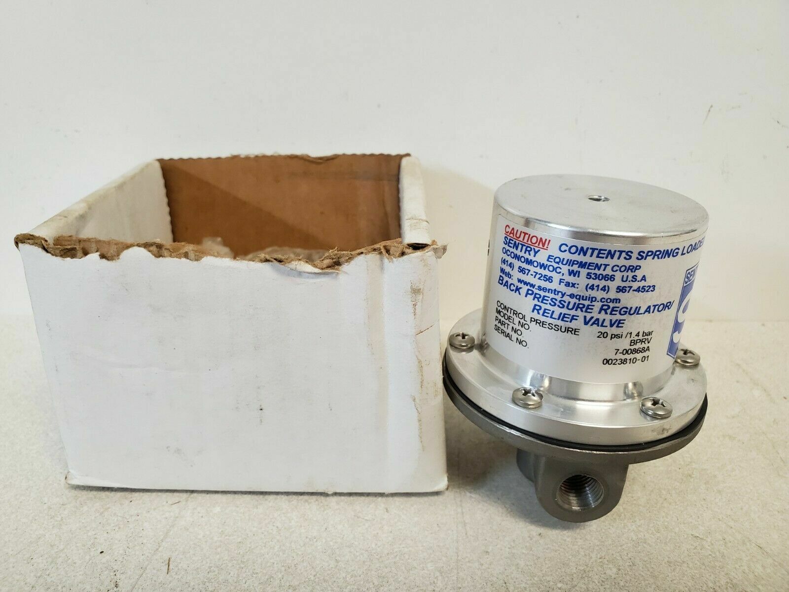 Sentry Bprva-20 Back Pressure Regulator 20psi 1/4in NPT for sale online ...