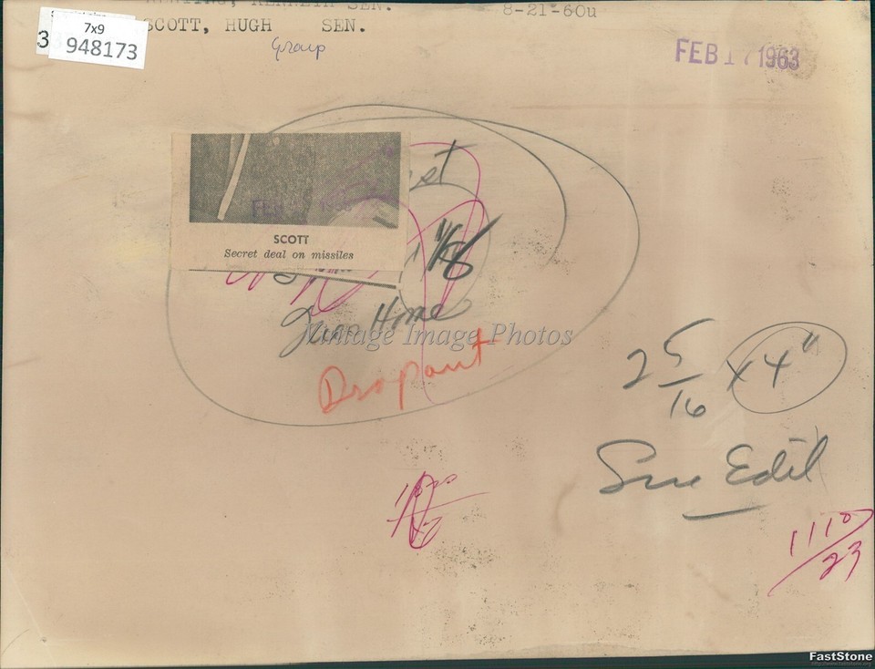 1963 Hugh Scott Kenneth Keating Washington Dc Civil Rights Bill ...