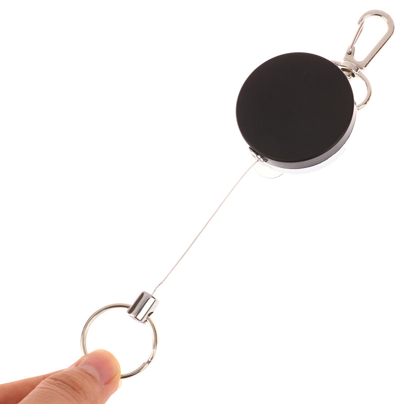 Stainless Steel Wire Rope Elastic Keychain Recoil Sporty Retractable ...