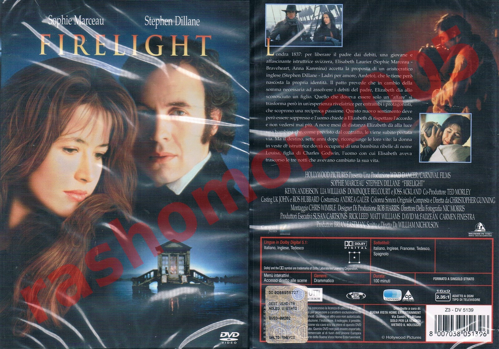 DVD FIRELIGHT 1997 Sophie Marceau Stephen Dillane Joss Ackland Region 2 ...