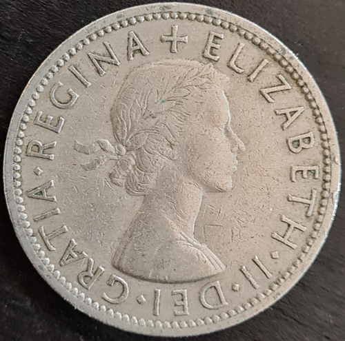 1957 UK - QUEEN ELIZABETH II - -FLORIN - TWO SHILLINGS - FREE US ...
