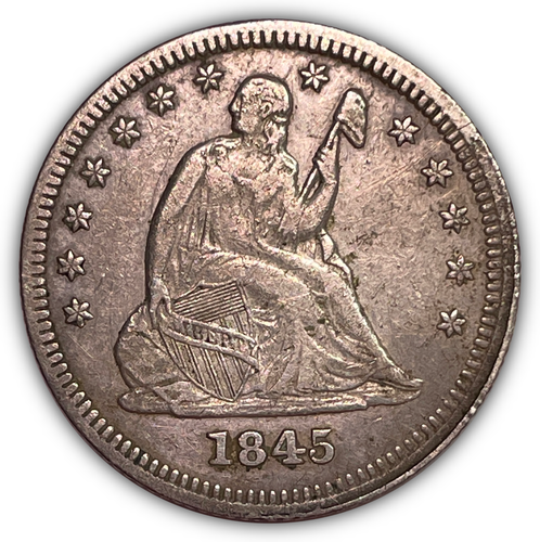 1845 Seated Liberty Quarter Extremely Fine XF Coin, Details #18897 | eBay