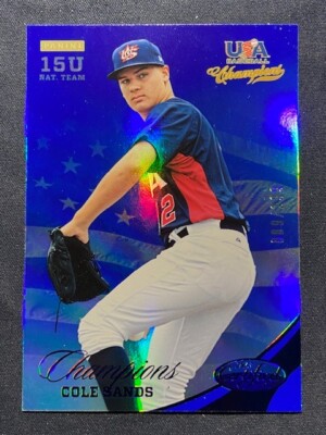 2013 USA Baseball - Cole Sands #185 Certified National Team Blue /299 ...