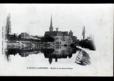 SAINT-SAVIN-sur-GARTEMPE (86) MOULIN à eau & ABBAYE avant 1904 | eBay