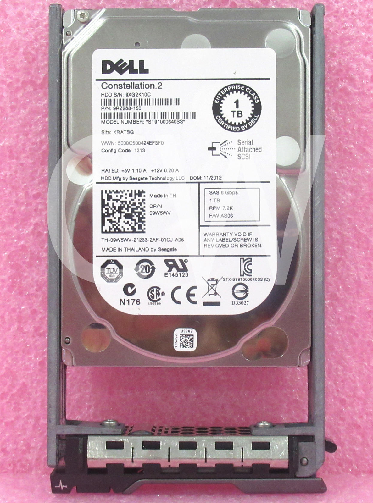 Dell CONSTELLATION.2 9W5WV ST91000640SS 1TB 7200RPM 6Gbps 2.5"SAS HDD ...