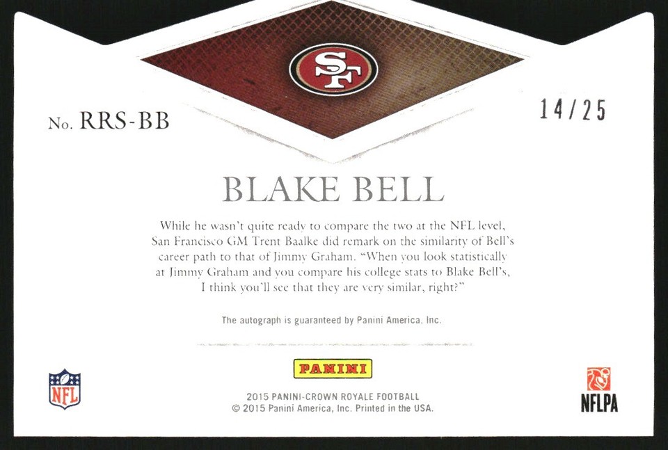 2015 Crown Royale Rookie Royalty Signatures Retail Red #RRSBB Blake ...