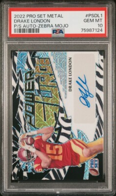 2022 Pro Set Metal Drake London Auto Zebra Mojo 2/5 #PSDL1 💥 PSA 10 💥 ...