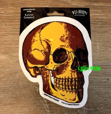 GOLD SKULL STICKER DECAL BY KALYNN CAMPBELL lowbrow art, realistic ...