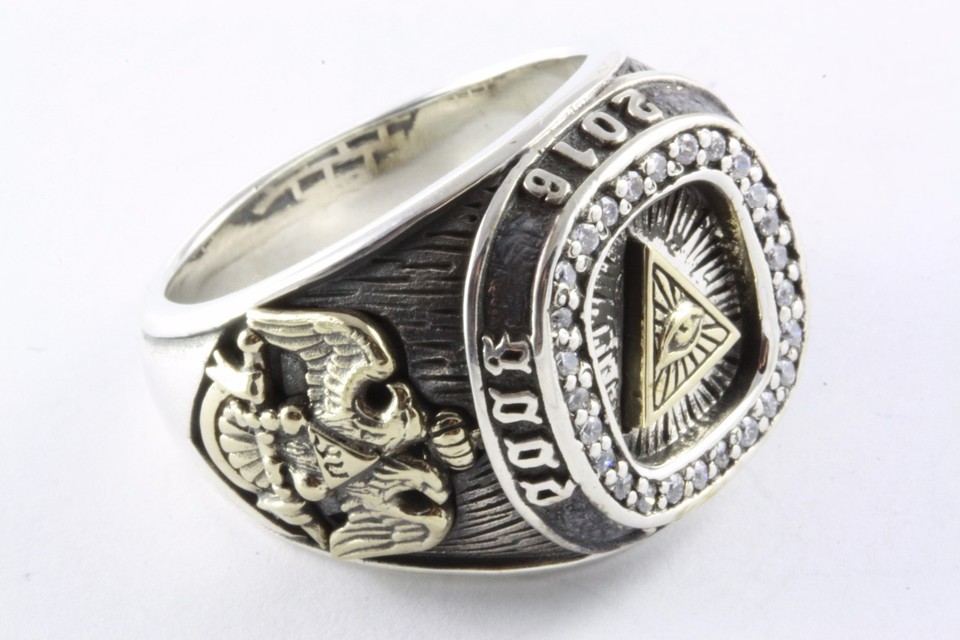 Masonic Freemason Ring Templar Signet 925 Real Silver / 306 | eBay