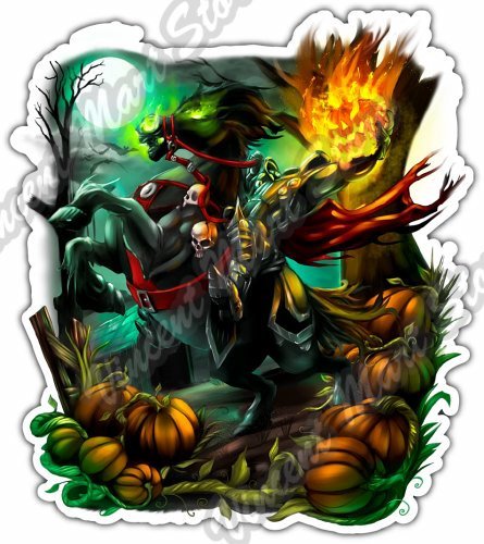 Headless Horseman Horse Halloween Ghost Car Bumper Vinyl Sticker Decal ...