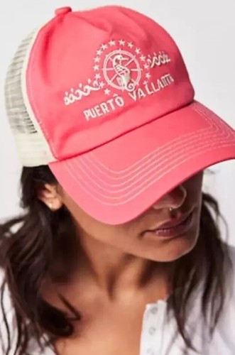Free People Puerto Vallarta Adjustable Spring Break Trucker Hat NWOT ...
