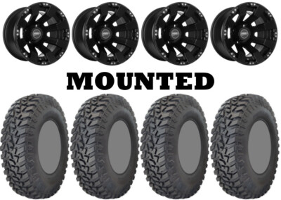 Kit 4 GBC Kanati Mongrel SQ Tires 31x10-14 on Sedona Spyder Black ...