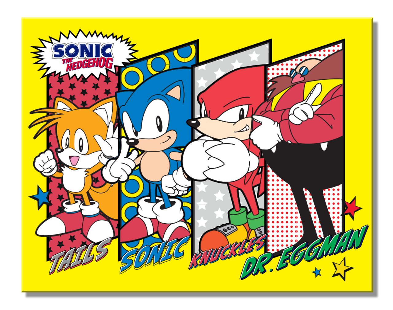16" X 12 1/2" TIN SIGN SONIC TAILS KNUCKLES & DR. EGGMAN METAL SIGN NEW ...