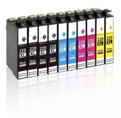 ️ 220XL REFURBISHED INK CARTRIDGE FOR EPSON XP-320 XP-420 XP-424 WF2630 ...