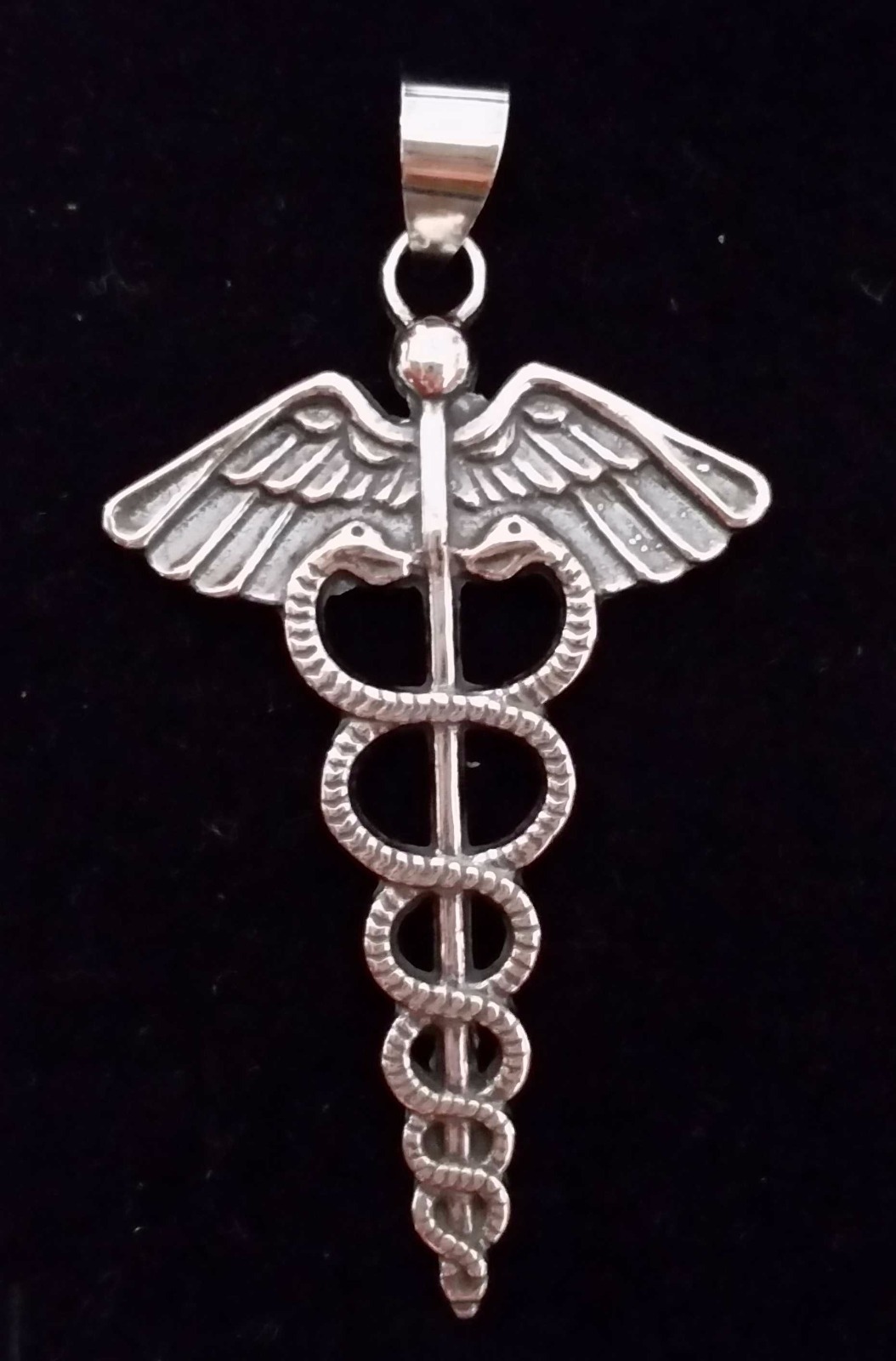 Caduceo sumerio pendant wings silver plata ley 925 ml serpientes ...