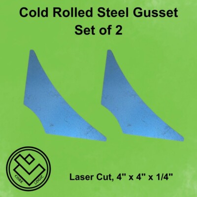 Roll Cage Corner Gusset 4”x4"x 1/4” -Set of (2) Metal Gusset, Cold ...