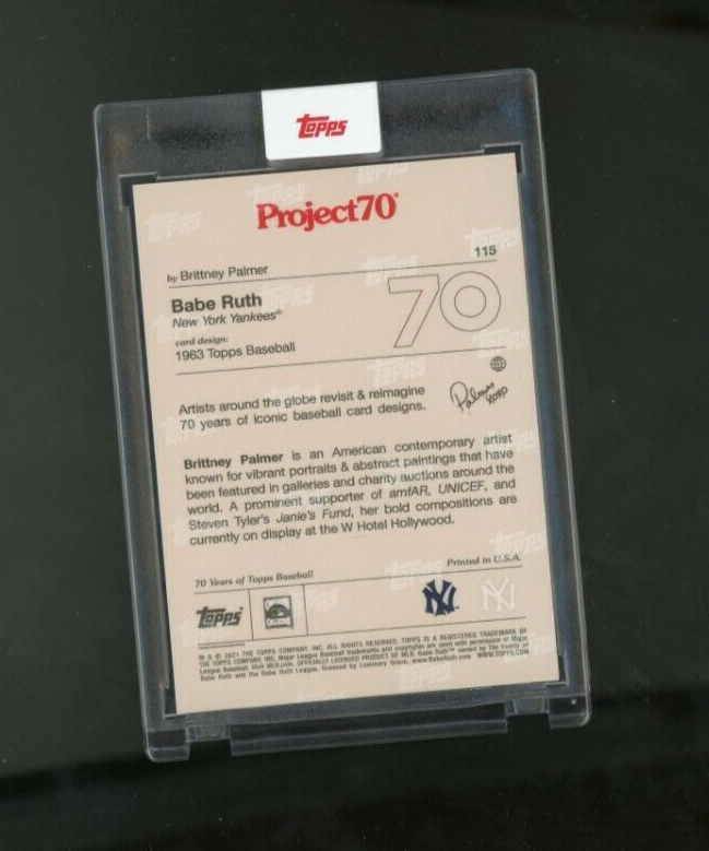 Topps Project 70 Babe Ruth by Brittney Palmer Card #115 1963 Topps ...