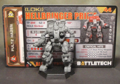 Battletech Hellbringer Mech + Pilot Cards Alpha Clan Heavy Striker Star ...