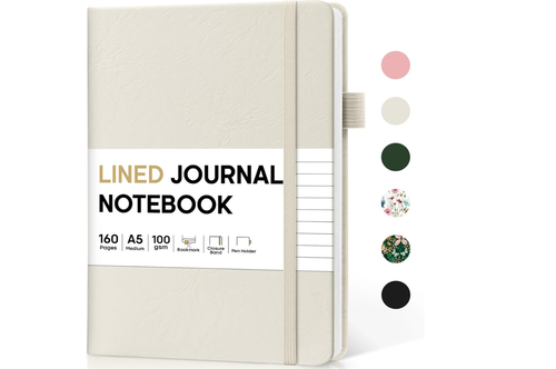 A5 Lined Journal Notebook – Leather Hardcover Writing Pad for Office ...