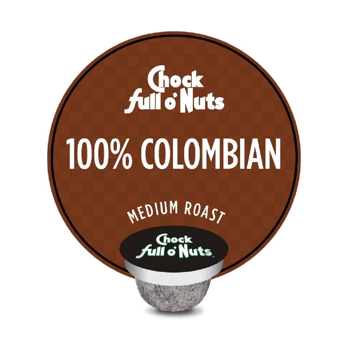 Chock Full o’Nuts Colombian Medium Roast, K-Cup 2 Count (Pack of 3 ...