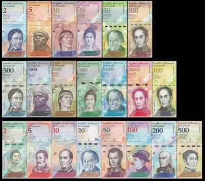 Venezuela 2 -100,000 Bolivares & 2-500 Soberano (21 Pcs Full Set) 2007 ...
