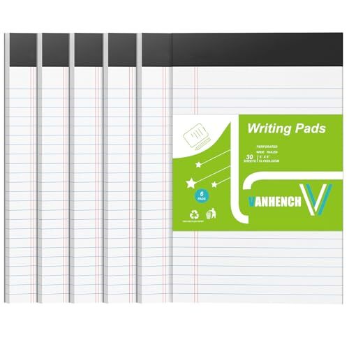 6-Pack Note Pads Legal Pads 5”x 8", Small NotePads Writing 5 X 8 Inch ...