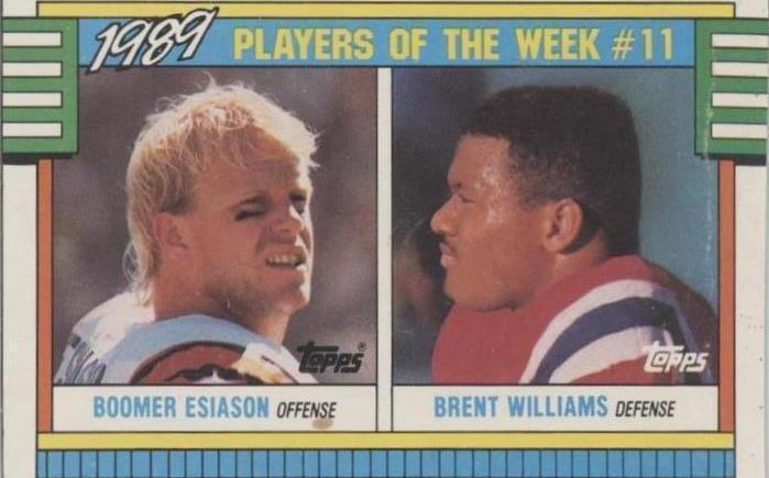 1990 Topps - Wax Box Bottom Boomer Esiason, Brent Williams #K for sale ...
