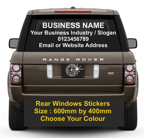 CAR Rear Window Stickers Advertising Vinyl Car Lettering Graphics ...