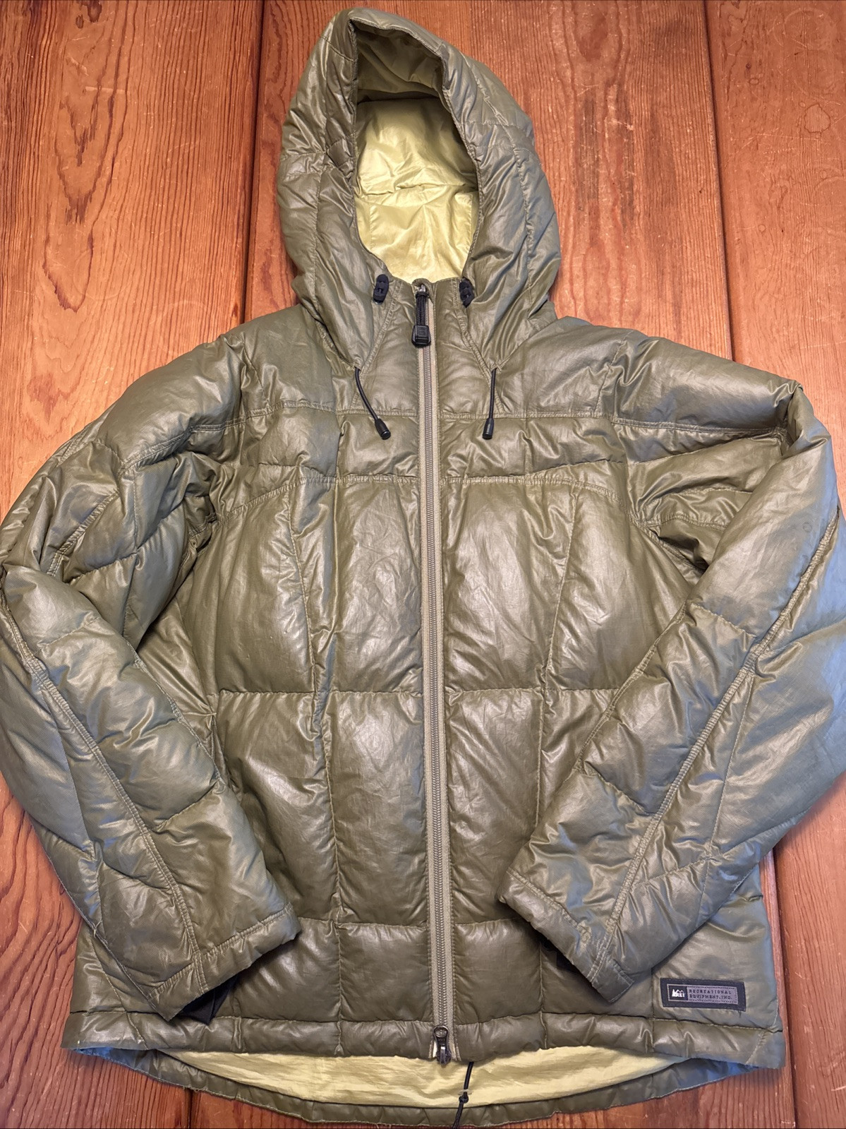REI Co-Op Jacket Green Down Quilted Full Zip Medium W… - Gem