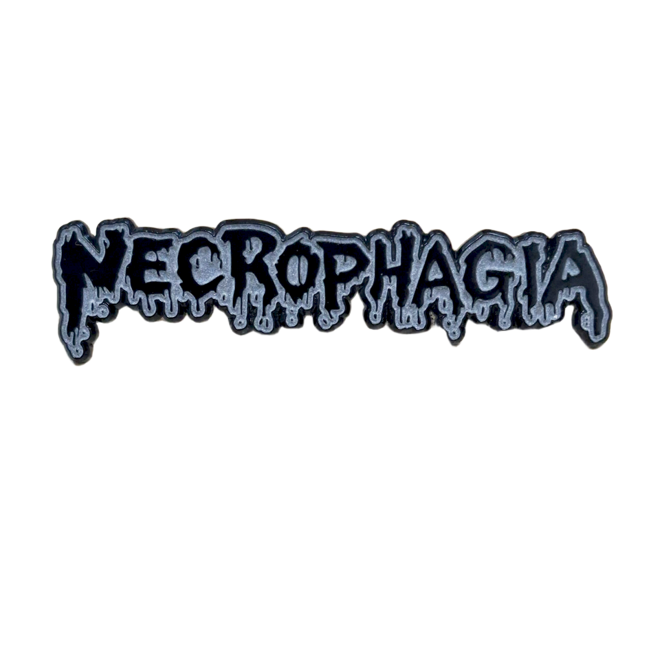 NECROPHAGIA - Logo - (Black w/ Glow in the dark White - Red) Enamel Pin ...