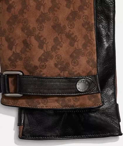 Coach Horse & Carriage Tech Napa Suede Leather Merino Wool Gloves MEN’S ...