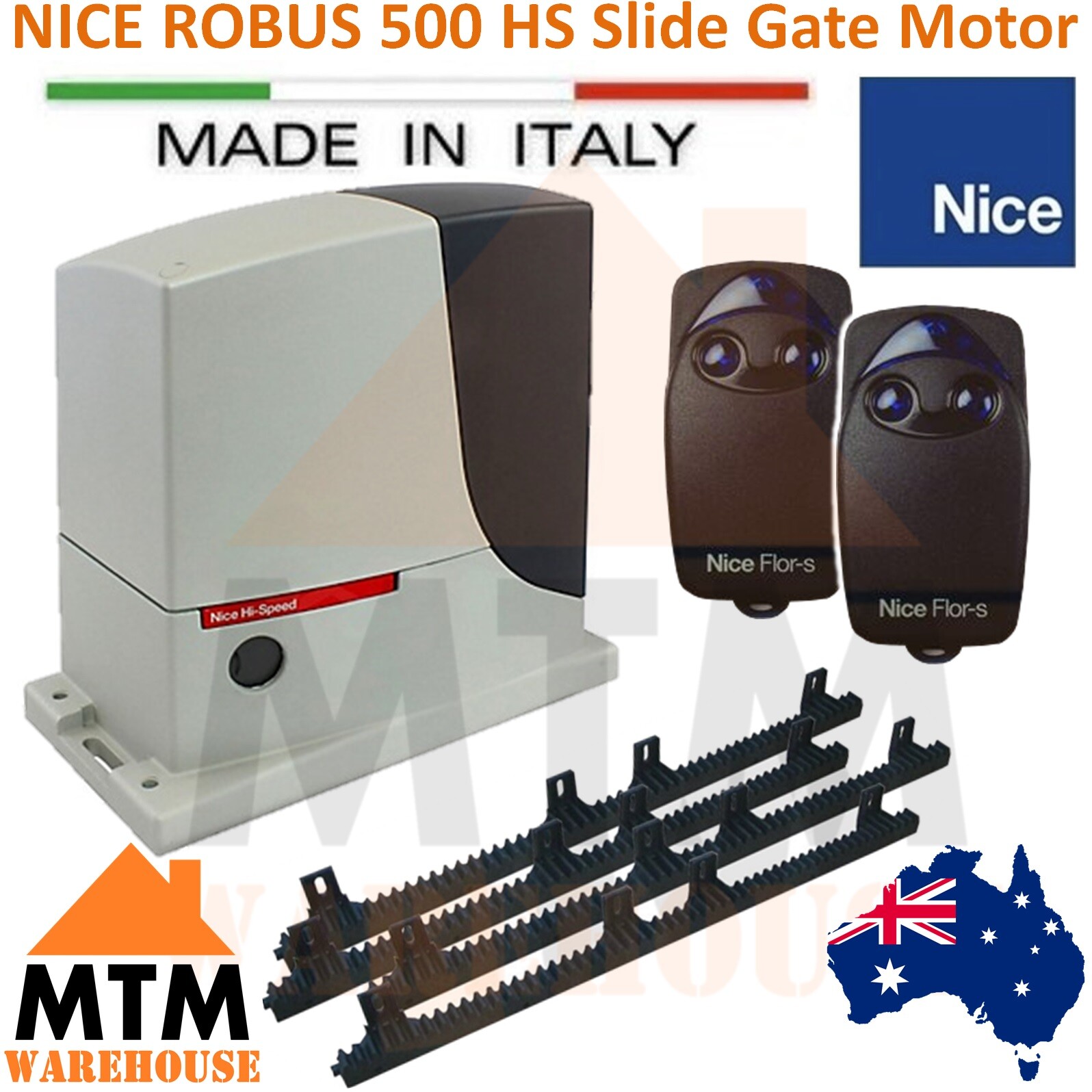 Nice Robus 500 HI-SPEED Automatic Slide Sliding Gate Motor Opener Kit ...