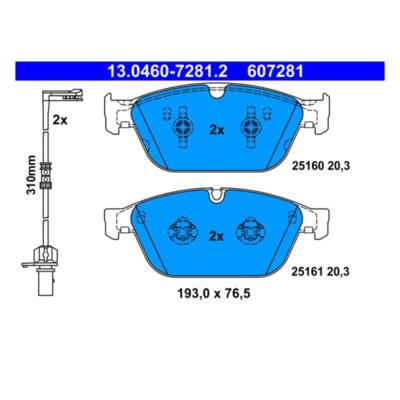ATE 13.0460-7281.2 Pastiglie Freno Anteriore per Audi A8 | eBay