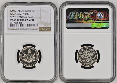 KELANTAN 2010 Silver National Arms State Fantasy Issue NGC PF 68 ULTRA ...