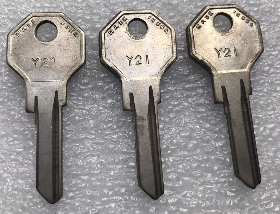 3X Vintage Curtis Key Co. Blank Key "Bulldog Logo" No. Y21 Made in USA ...